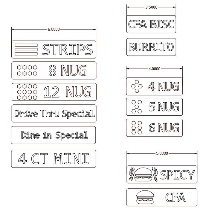 Red Color powder coated | Magnetic individual Food Label