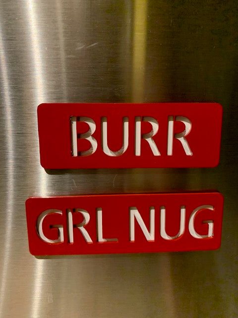 Red Color powder coated | Magnetic individual Food Label